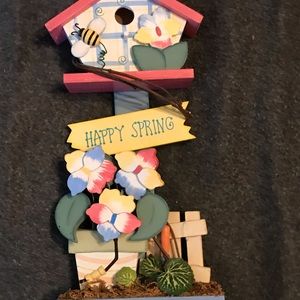 Accents | Happy Spring Birdhouse Bee Sign | Poshmark